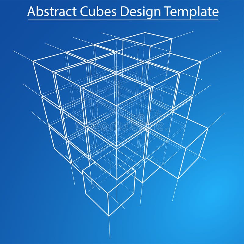 Wireframe Boxes. Vector Illustration EPS10 Stock Vector - Illustration ...