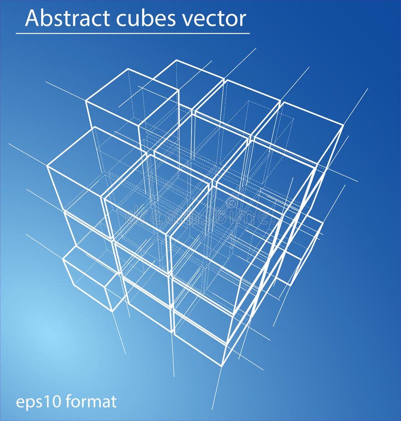 Wireframe Boxes. Vector Illustration EPS10 Stock Vector - Illustration ...