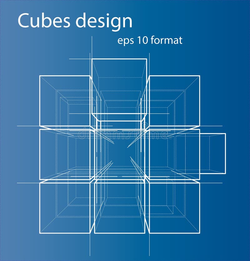 Wireframe Boxes. Vector Illustration EPS10 Stock Vector - Illustration ...