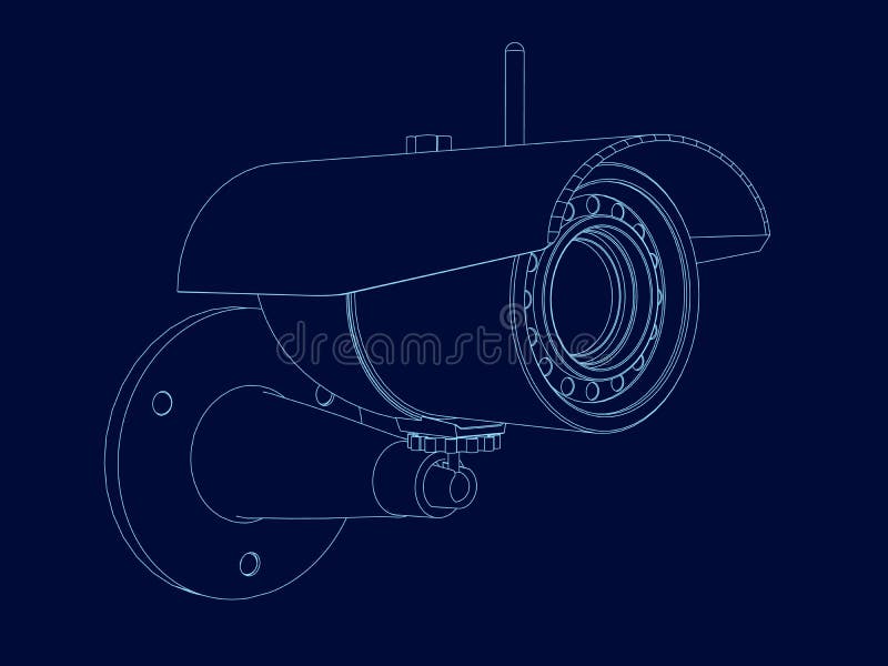 Wireframe Camera Frame. Isometric View Stock Vector - Illustration of ...