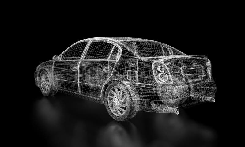 Wireframe Car stock illustration. Illustration of side - 16366303