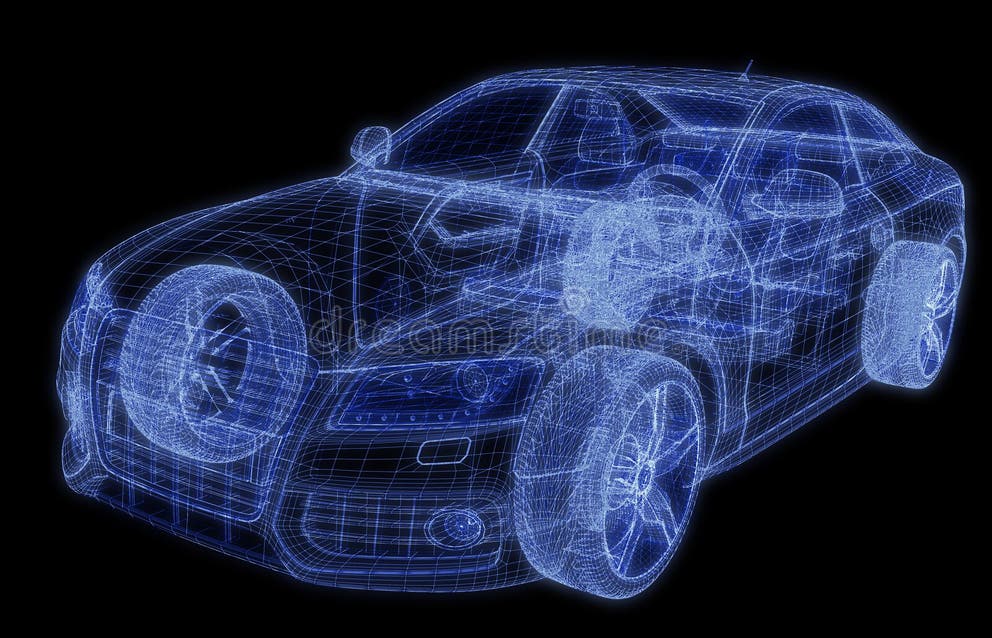 Wireframe Car 3d Model Stock Illustrations – 2,205 Wireframe Car 3d ...