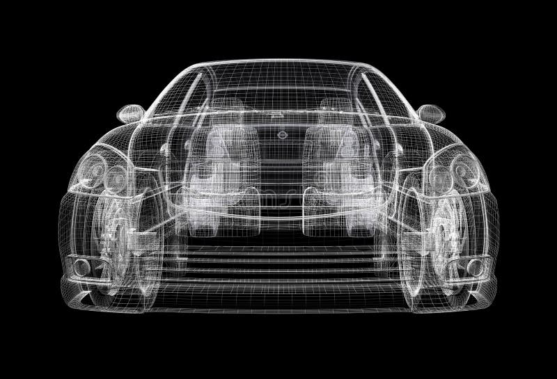 3D wireframe design of car stock illustration. Illustration of modern ...