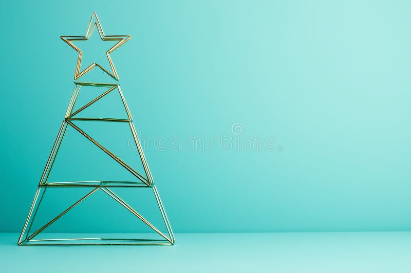 Wireframe Christmas Tree Sculpture Against a Blue Gradient Background ...