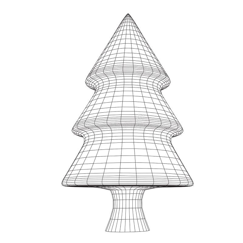 Wireframe a Christmas Tree Sign Mesh Stock Vector - Illustration of ...
