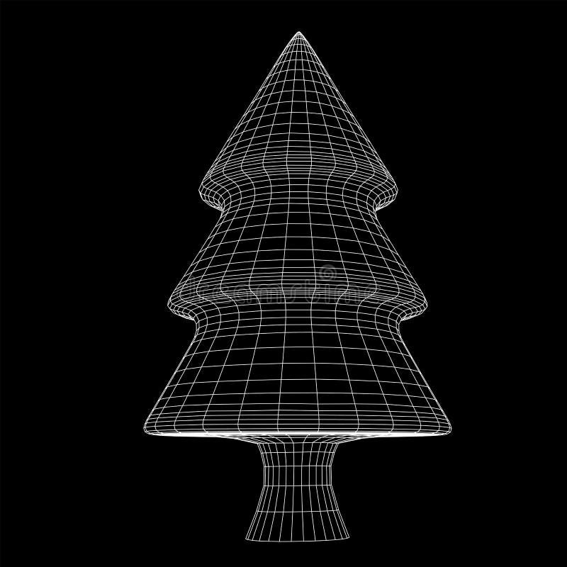 Wireframe a Christmas Tree Sign Mesh Stock Vector - Illustration of ...