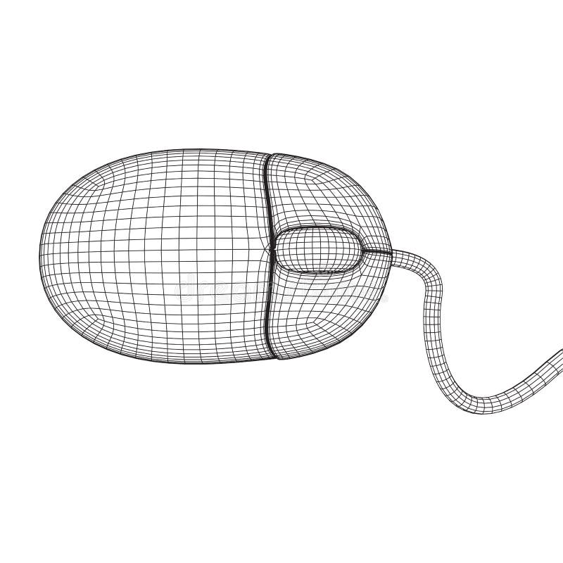 Wireframe computer mouse stock vector. Illustration of polygon - 114952737