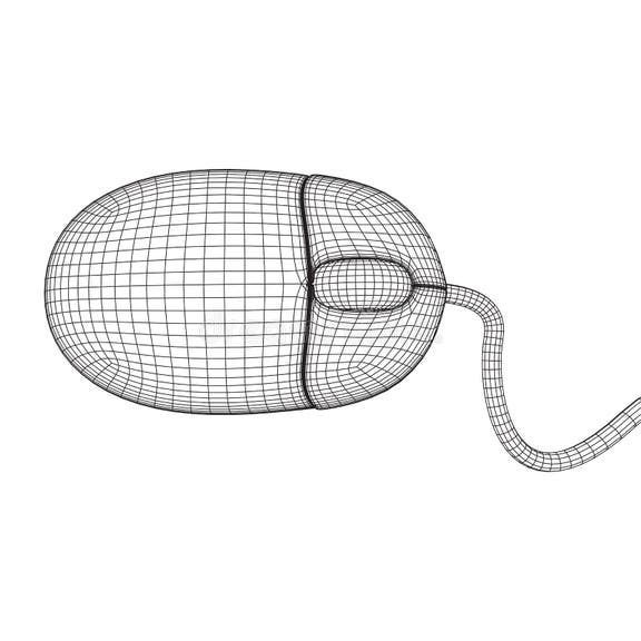 Wireframe computer mouse stock vector. Illustration of polygon - 114952737