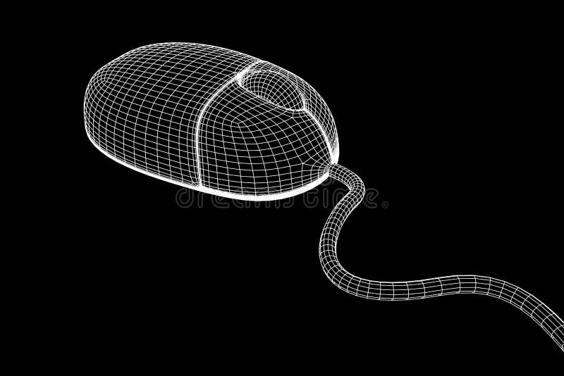 Wireframe computer mouse stock vector. Illustration of polygon - 115575705