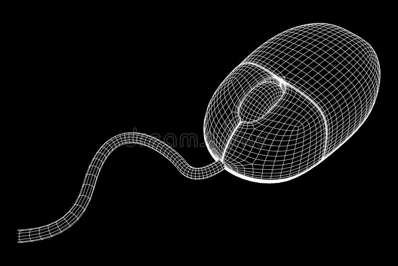 Wireframe computer mouse stock vector. Illustration of plastic - 115103853