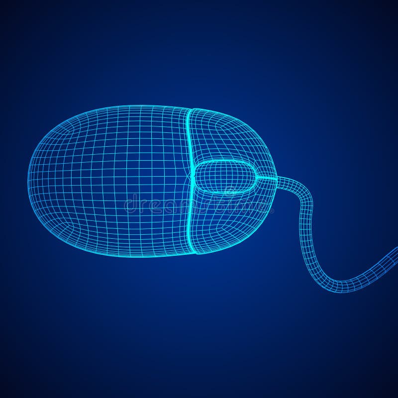 Wireframe computer mouse stock vector. Illustration of cursor - 115157833