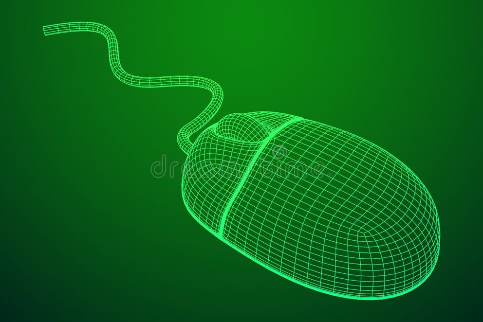 Wireframe computer mouse stock vector. Illustration of model - 115501998