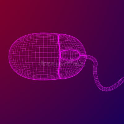 Wireframe computer mouse stock vector. Illustration of internet - 115502002