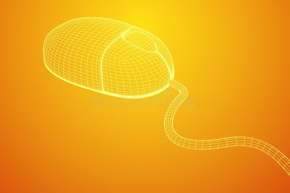 Wireframe computer mouse stock vector. Illustration of modern - 115502016