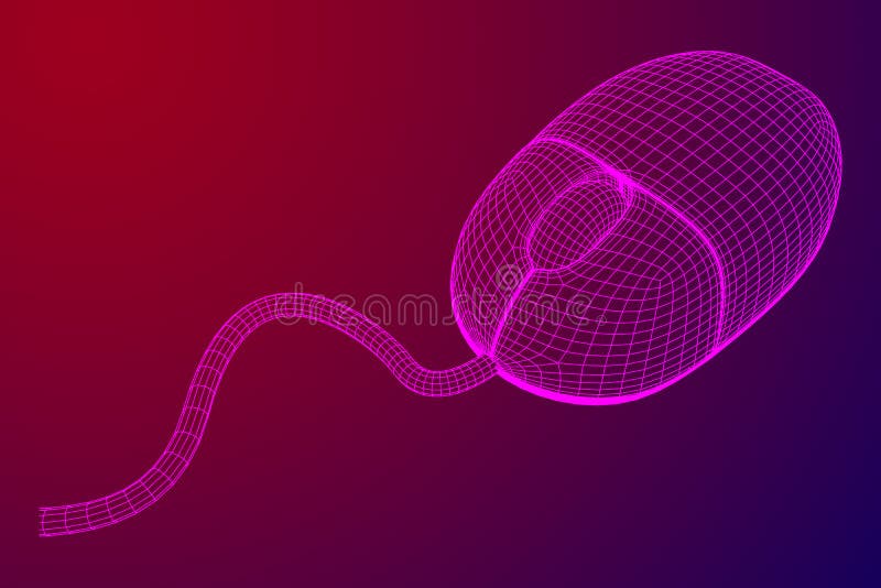 Wireframe computer mouse stock vector. Illustration of mesh - 114952710