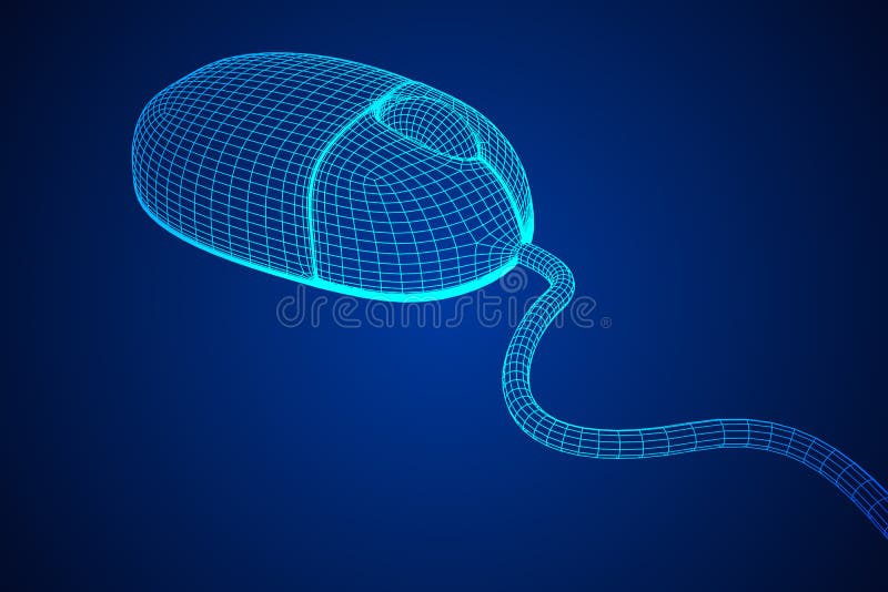 Wireframe computer mouse stock vector. Illustration of mice - 115103859