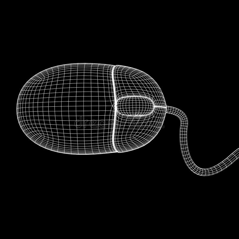 Wireframe computer mouse stock vector. Illustration of mouse - 115422279
