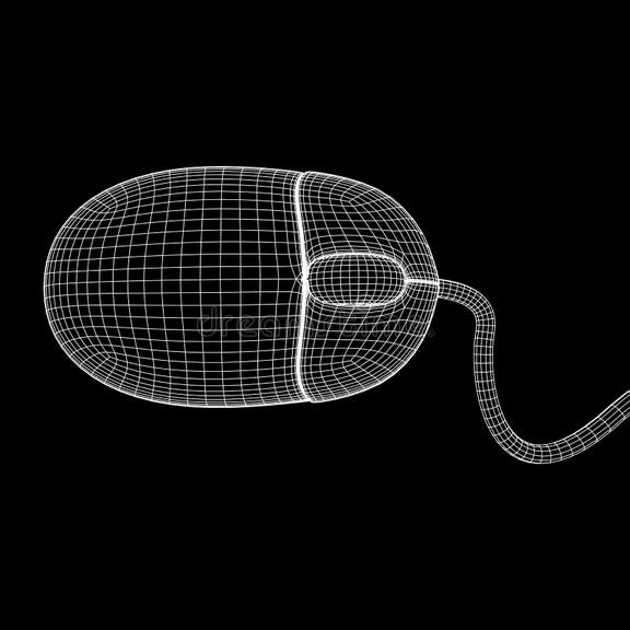 Wireframe computer mouse stock vector. Illustration of mouse - 115422279