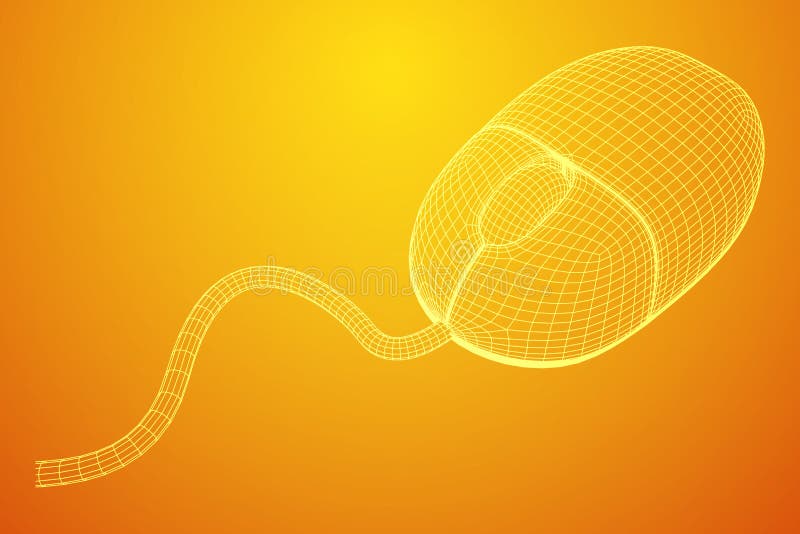 Wireframe computer mouse stock vector. Illustration of communication ...