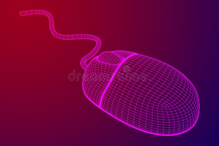 Wireframe computer mouse stock vector. Illustration of poly - 115422243
