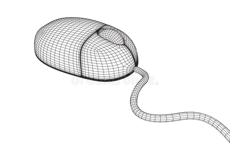 Wireframe computer mouse stock vector. Illustration of cursor - 115422262