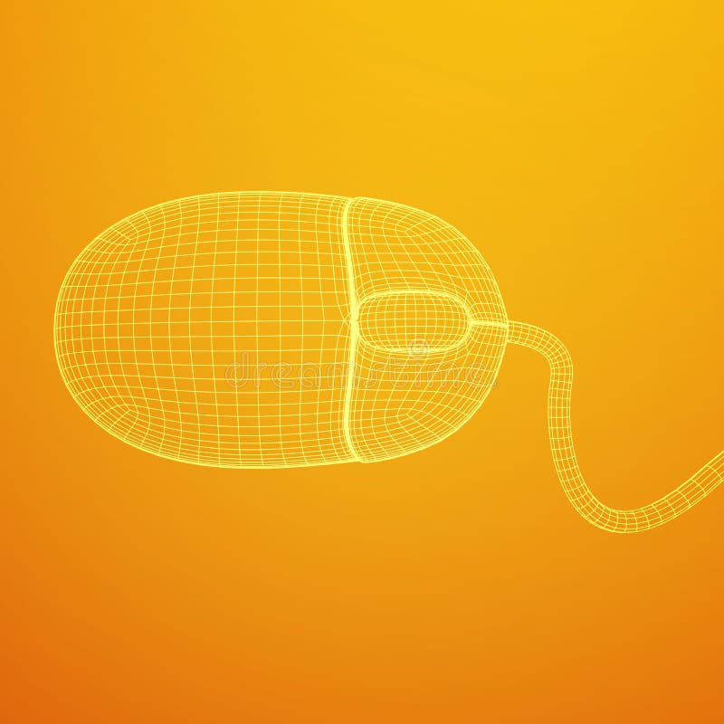 Wireframe computer mouse stock vector. Illustration of polygon - 115575705