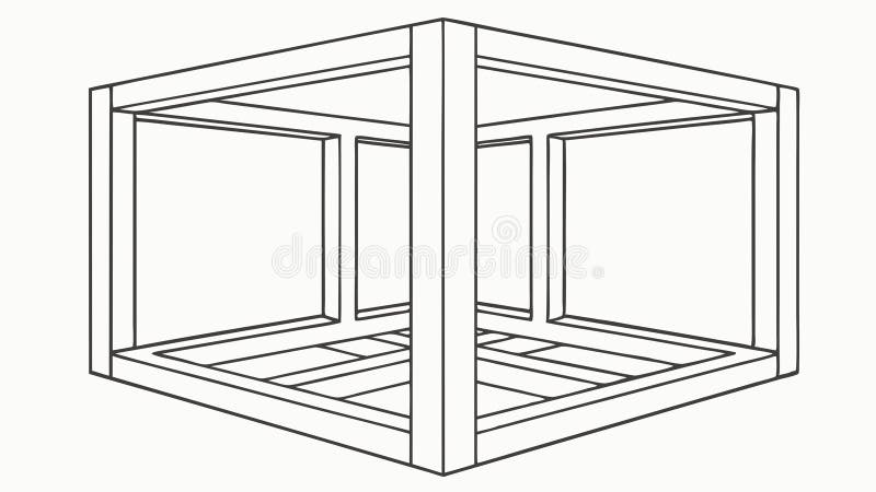 Wireframe Cube Illustration, Representing Structure and Form, Vector Design Generative AI Stock ...