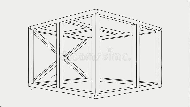 Wireframe Cube Structure Geometric Design Element For Modern Projects Vector Design Generative