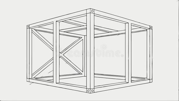 Wireframe Cube Structure, Geometric Design Element for Modern Projects ...