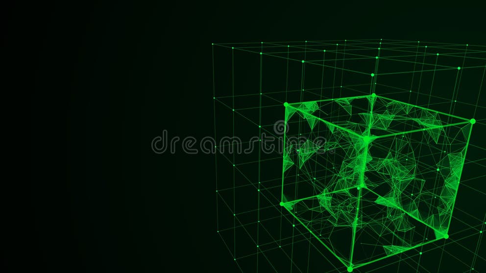 Wireframe Cubes from Different Sides. Vector Abstract Geometric 3D ...