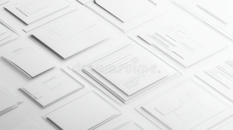 Wireframe Design Mockups with Sleek UIUX Layout and Floating Elements ...