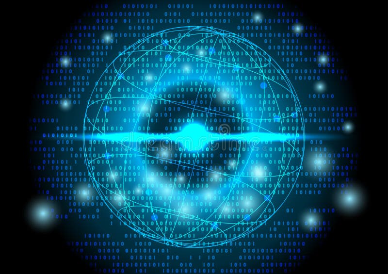 Wireframe on Digital Code and Light Flare Stock Vector - Illustration ...