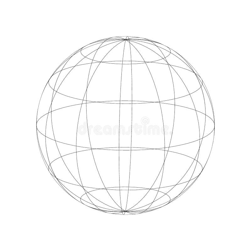 3d wired sphere () stock vector. Illustration of wire - 10607510