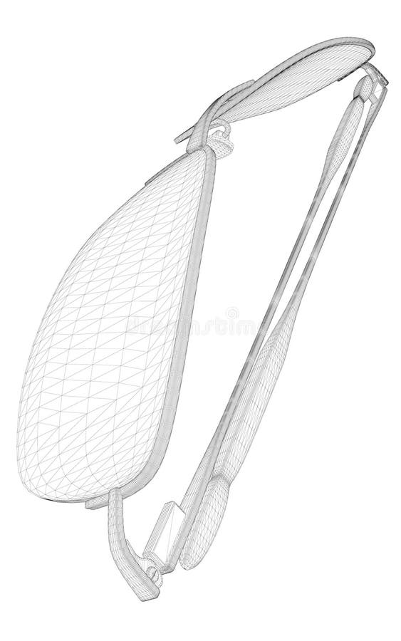 Wireframe of Eyeglasses from Black Lines Isolated on White Background ...