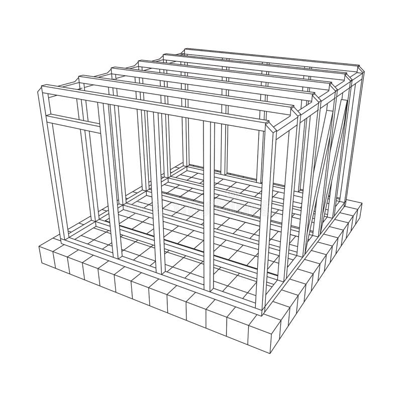 Wireframe House Floor Plan Stock Illustrations – 1,420 Wireframe House ...