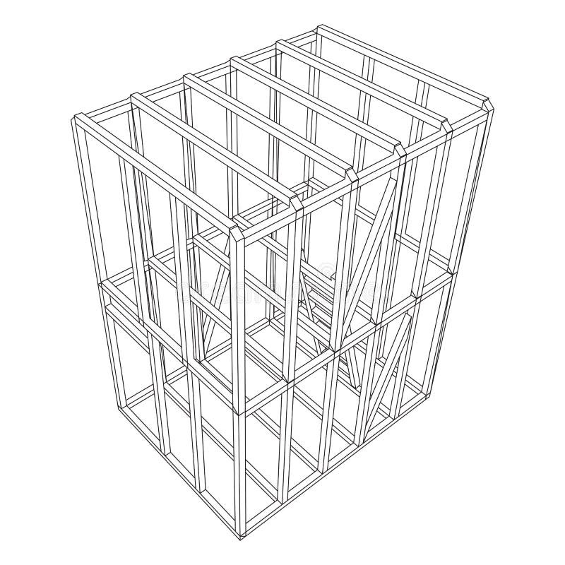 Wireframe House Floor Plan Stock Illustrations – 1,420 Wireframe House ...