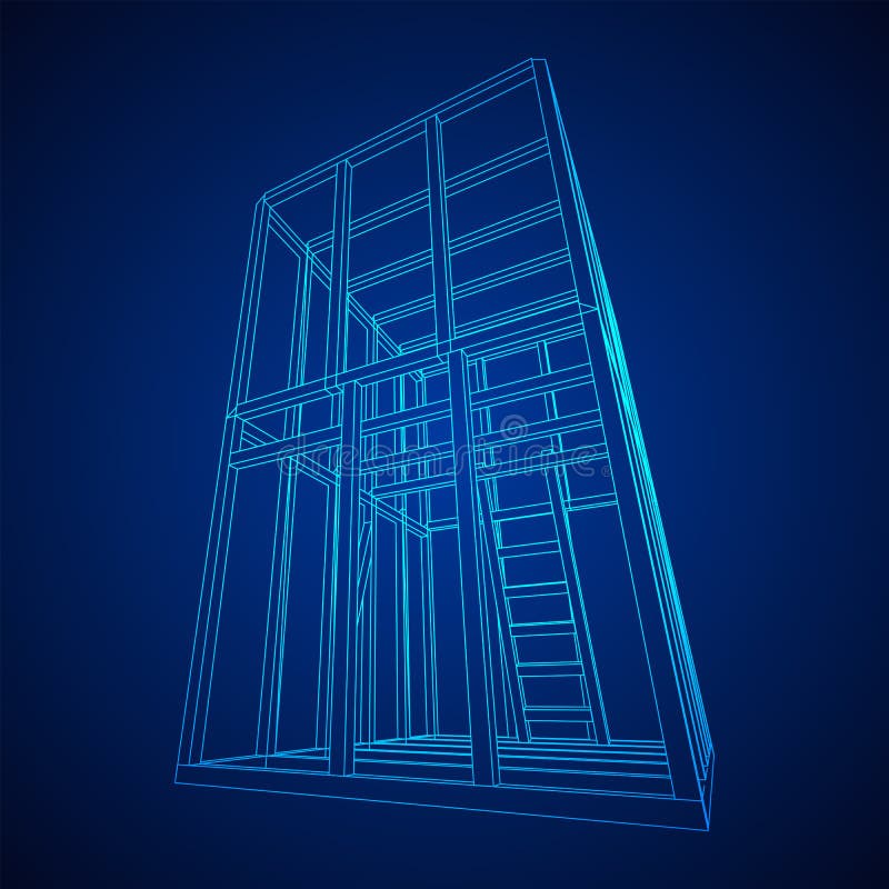 Wireframe House Floor Plan Stock Illustrations – 1,420 Wireframe House ...