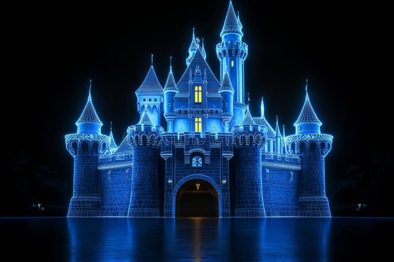 Wireframe Futuristic Castle Architecture Stock Photos - Free & Royalty ...