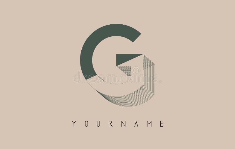 Wireframe G Letter Logo Design in Two Colors. Creative Vector ...