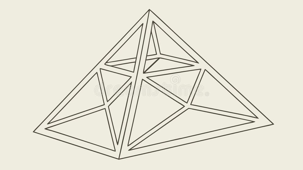 Wireframe of a Geometric Pyramid or Geodesic Dome Structure, Vector ...