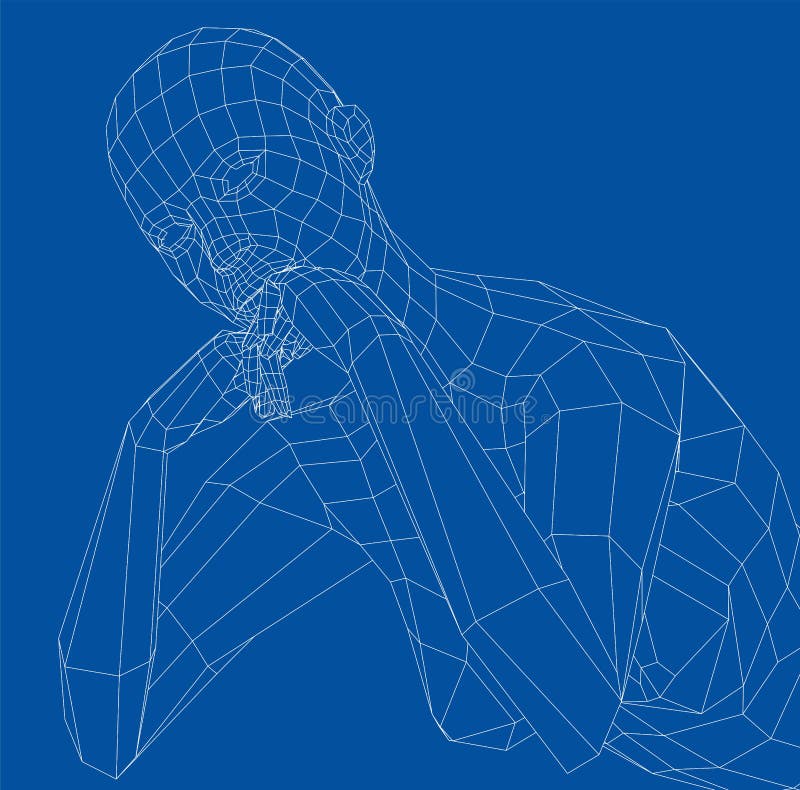 Wireframe Girl in a Pose. Vector Stock Vector - Illustration of person ...