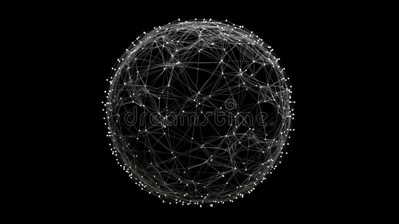Abstract White Network Sphere Digital Art Modern Technology Background ...