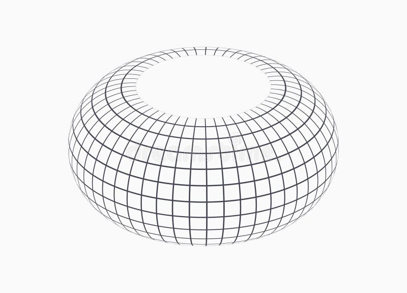 Wireframe Globe Sphere Graphic Planet Circle Concept. Vector Wire ...