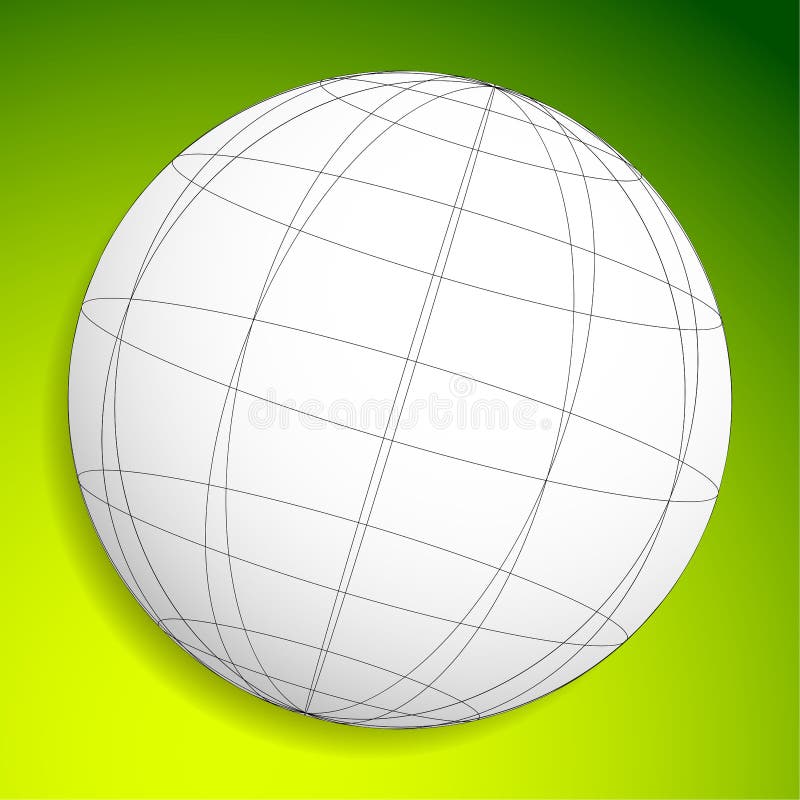 Wireframe, Grid, Mesh Sphere, Globe, Ball Vector Illustration Stock ...