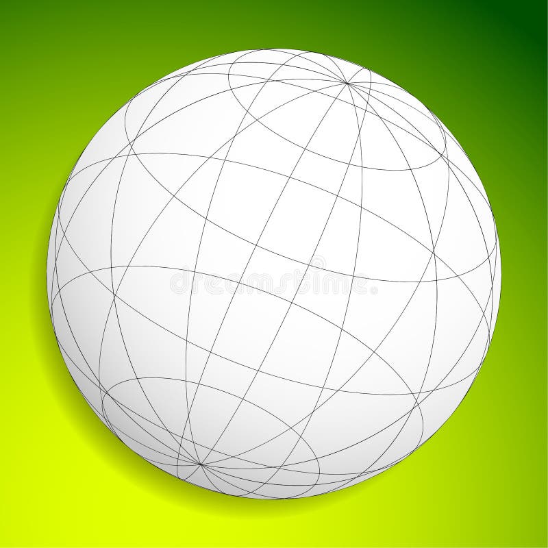 Wireframe, Grid, Mesh Sphere, Globe, Ball Vector Illustration Stock ...