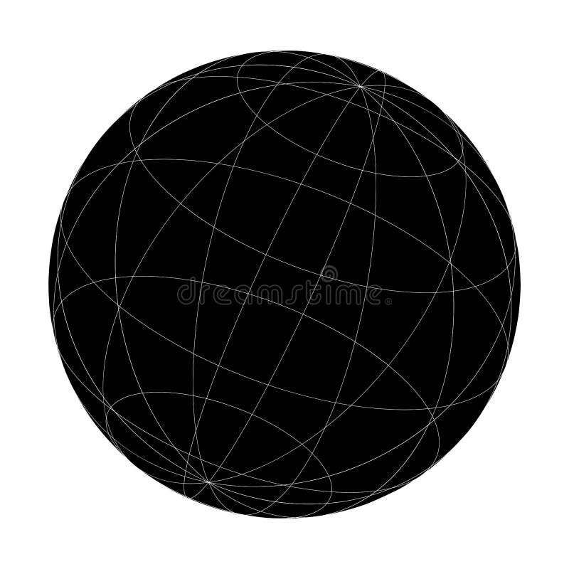 Wireframe, Grid, Mesh Sphere, Globe, Ball Vector Illustration Stock ...
