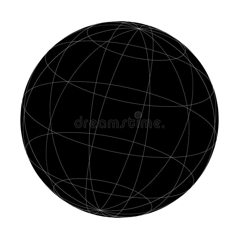 Wireframe, Grid, Mesh Sphere, Globe, Ball Vector Illustration Stock ...