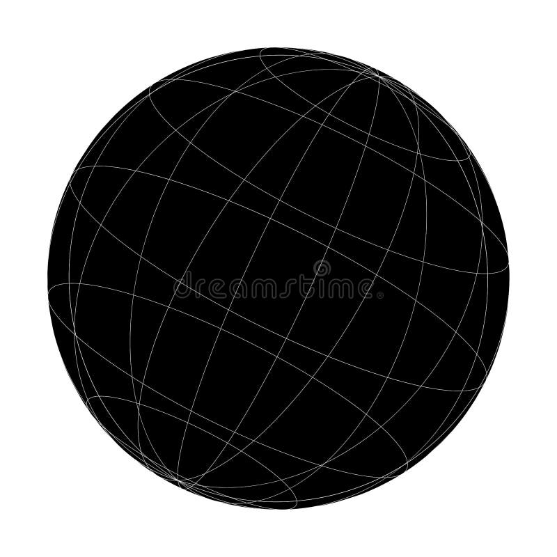 Wireframe, Grid, Mesh Sphere, Globe, Ball Vector Illustration Stock ...