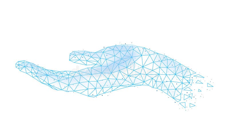 Wireframe Hand Palm Composition Stock Vector - Illustration of feeling ...