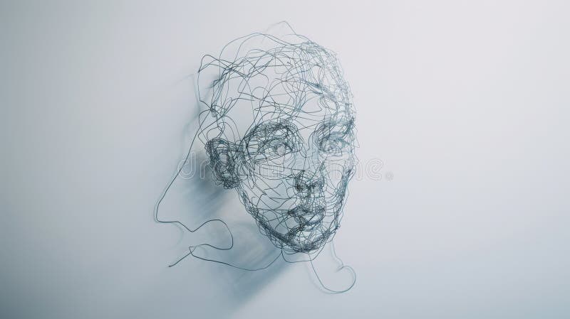 The Wireframe Head Sculpture.AI Generated Image Stock Image - Image of ...